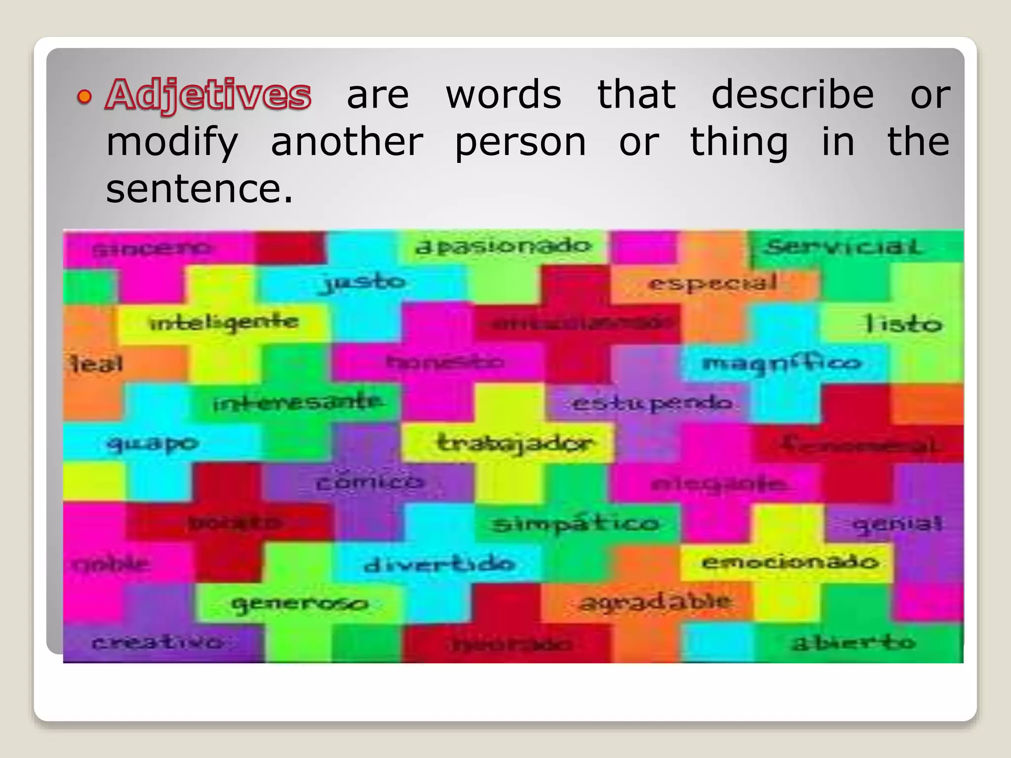 Presentación adjetivos | PPTX