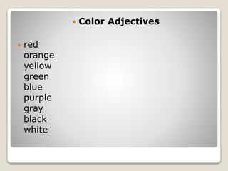 Presentación adjetivos | PPTX