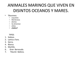 Presentación animales marinos | PPT