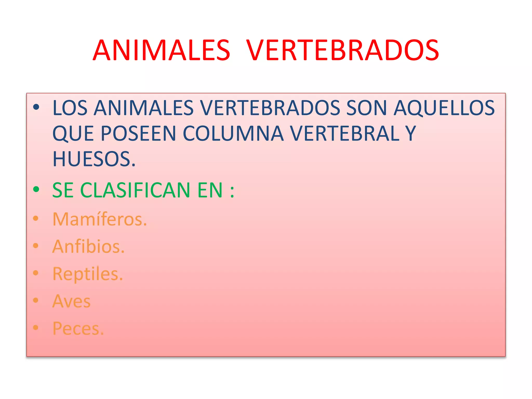 Presentación animales vertebrados. | PPTX