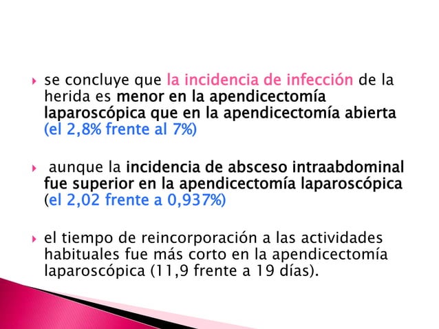Apendicectomia Laparoscopica | PPTX | Ear, Nose and Throat Conditions ...