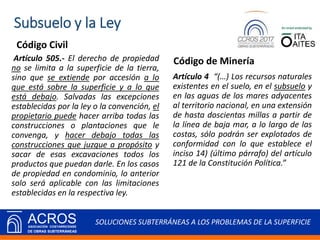 Presentación Régimen Jurídico del Subsuelo. Dr. Aldo MILANO S. | PPTX