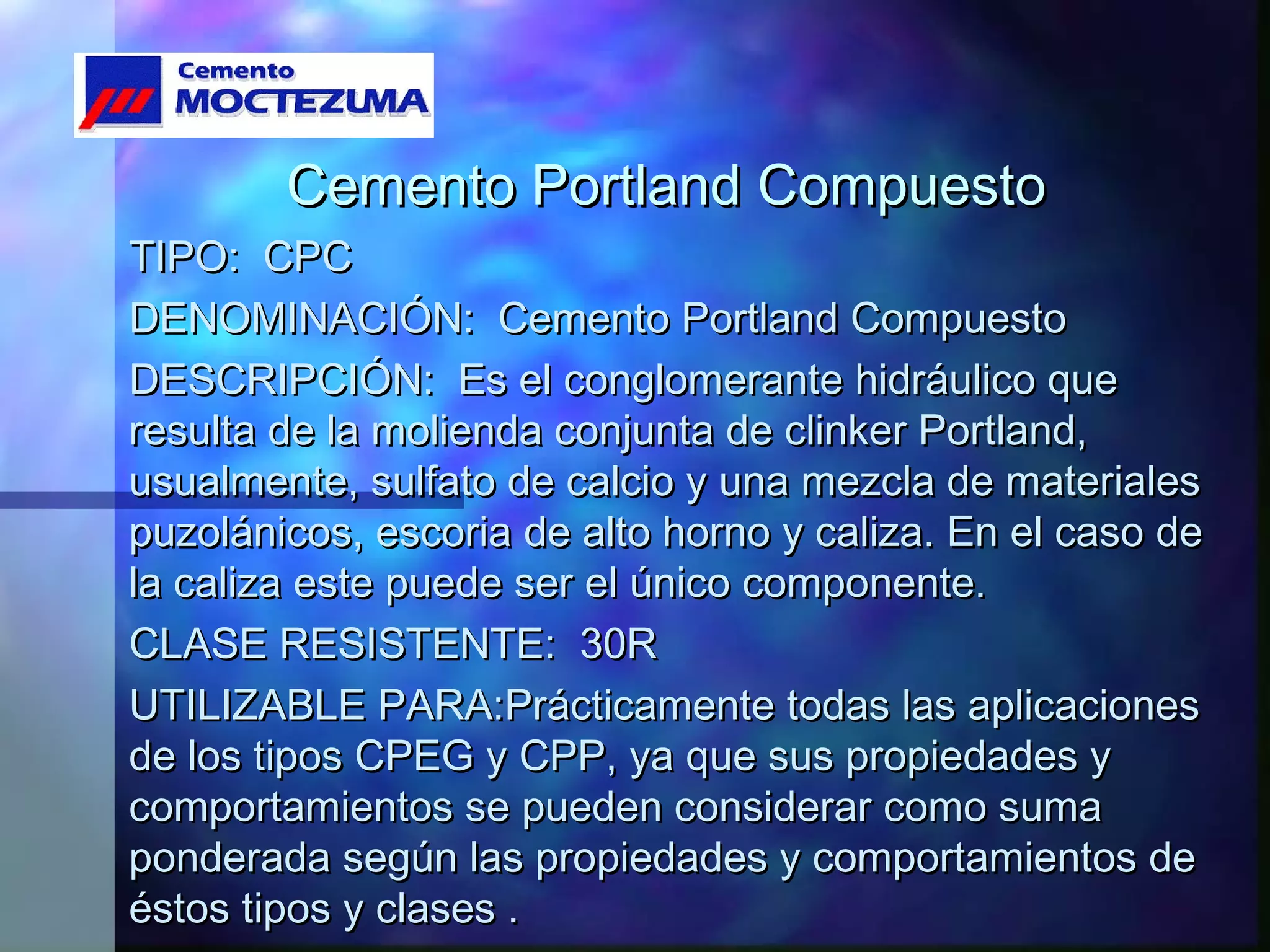 Presentación cemento cpc y cpo | PPT