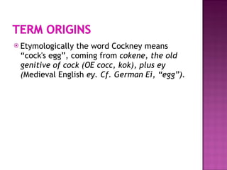 Presentación cockney | PPT