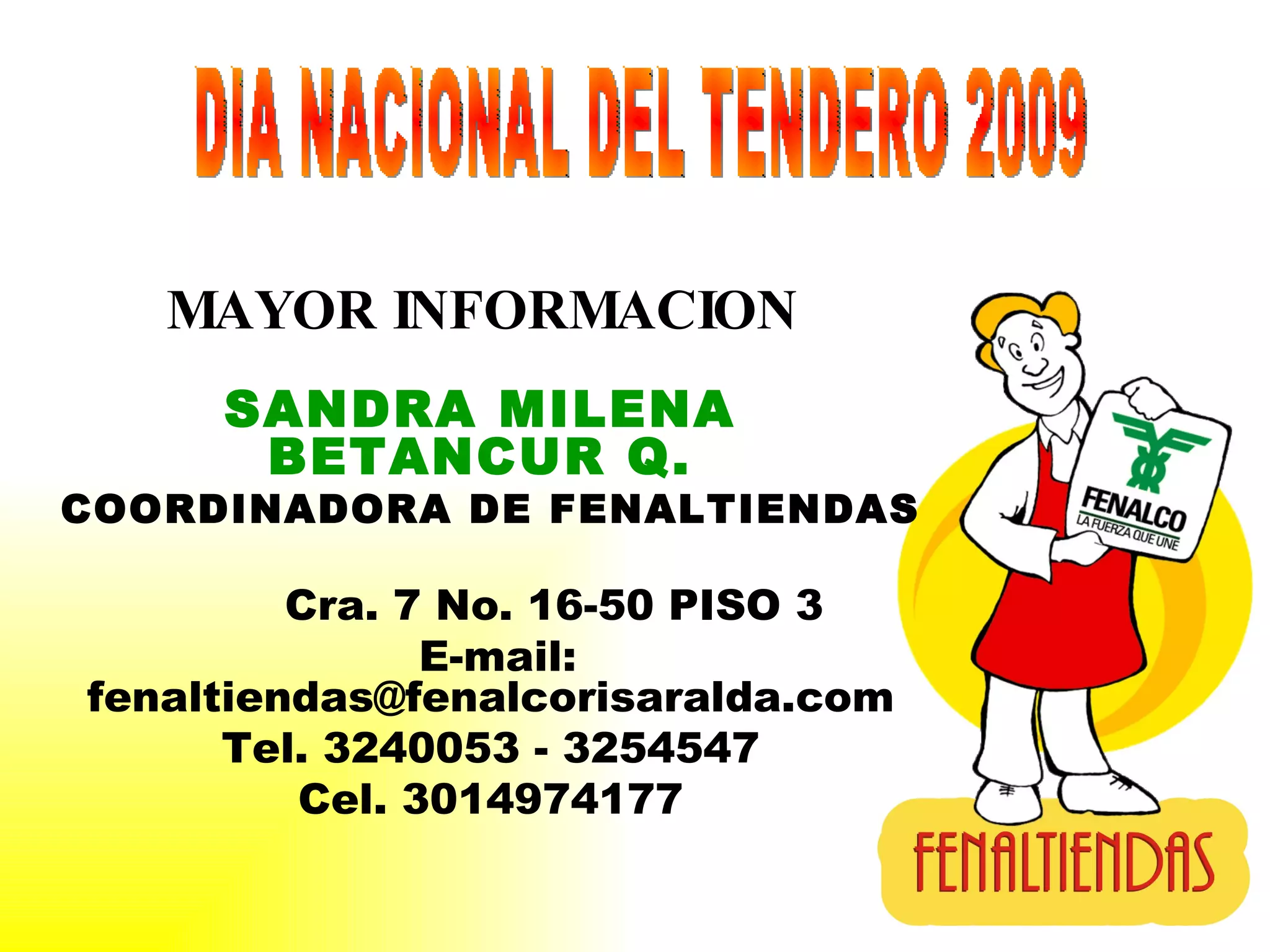 fenaltiendas. "DIA NACIONAL DEL TENDERO" | PPT