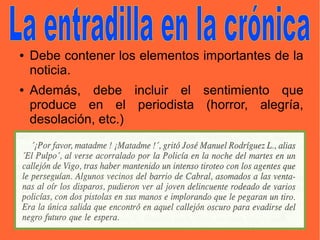 Del uso de la Entradilla en los textos periodísticos informativos e ...
