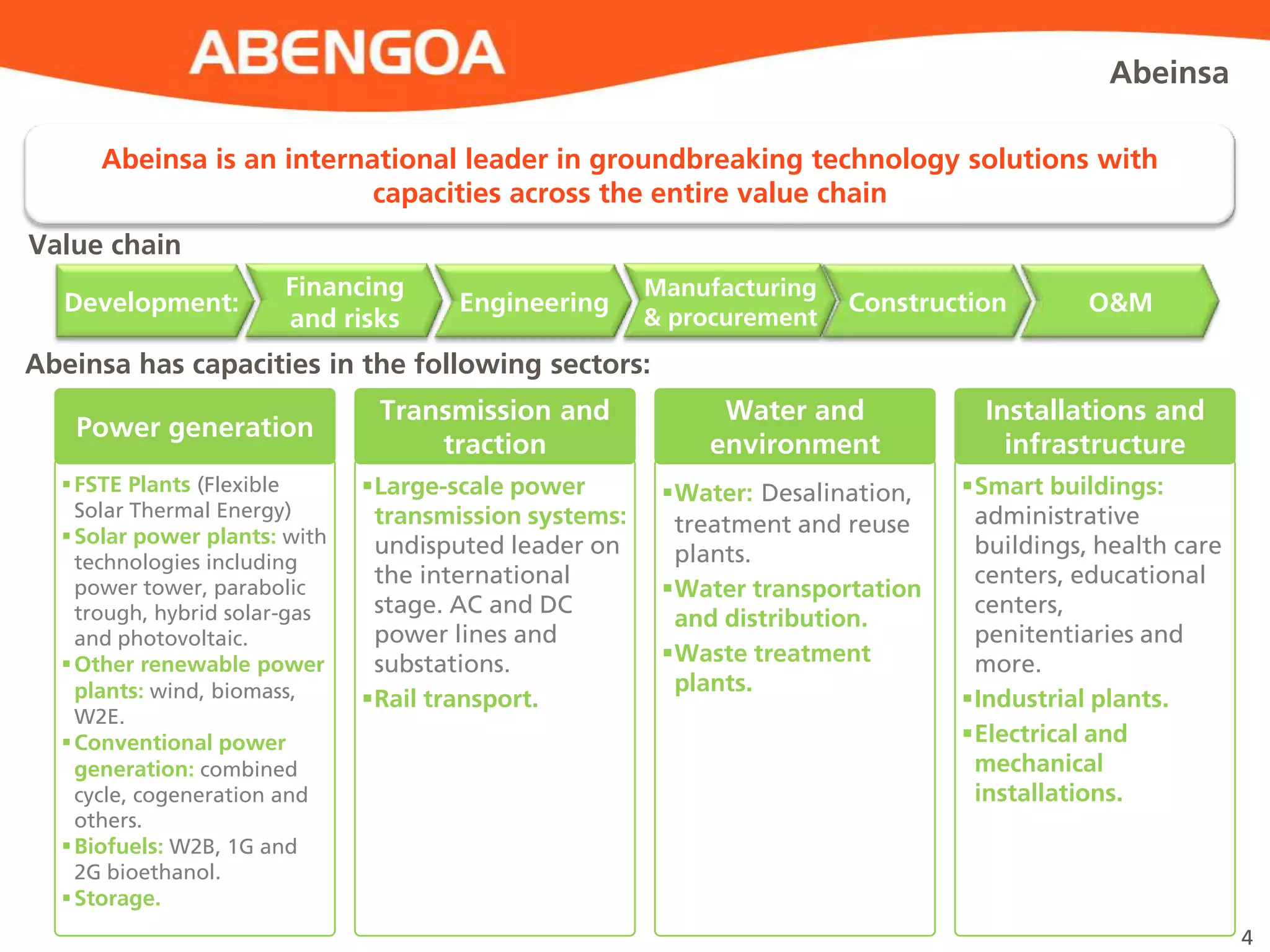 Abengoa Abeinsa's Corporate Presentation | PPT