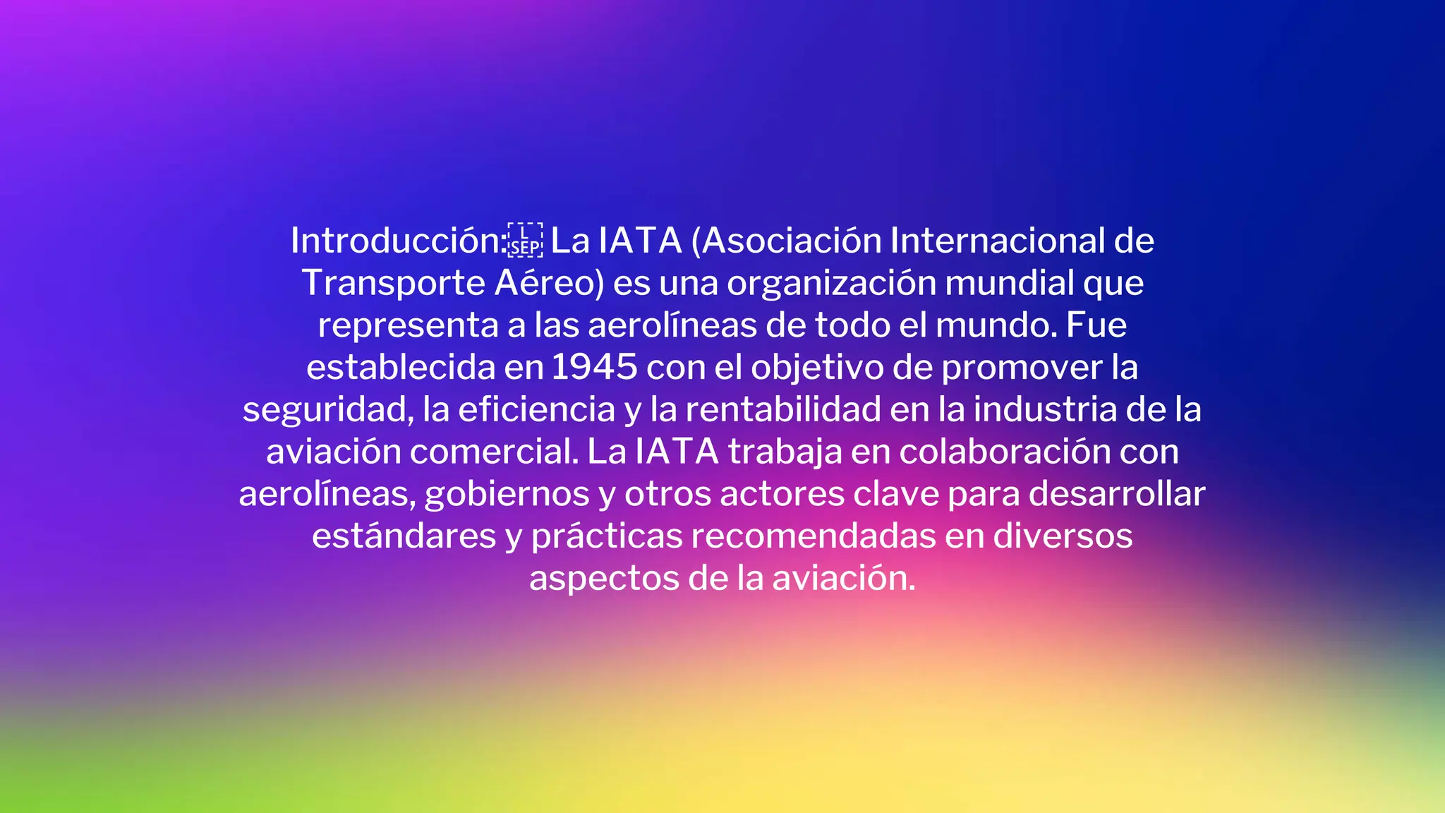 LA IATA A NIVEL GLOBAL Y SUS OBJETIVOS GENERALES Y ESPECIFICOS | PPTX