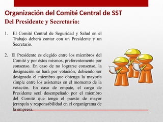 Presentación de Comité de SEGURIDAD Y SALUD EN EL TRABAJO | PPTX