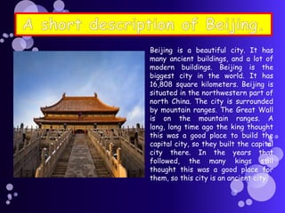 Describing beijing | PPTX