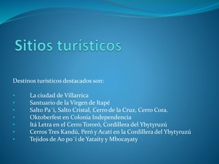 lugares turísticos del Paraguay Richard jara | PPTX