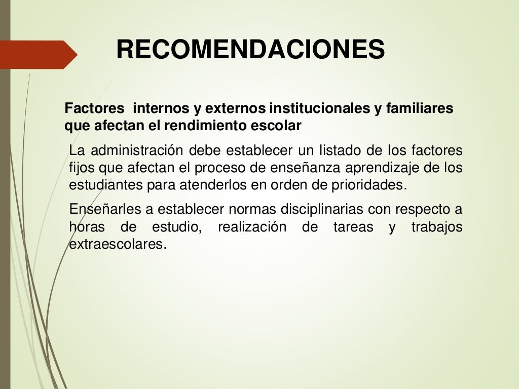 Análisis de los Factores Institucionales y Familiares que Inciden en