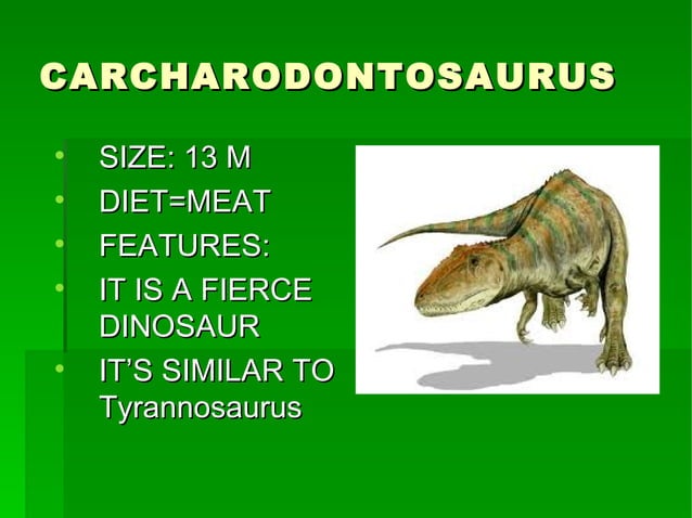 Presentación de dinosaurios inglés | PPT