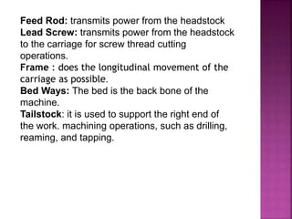 parts the of lathe machine | PPT