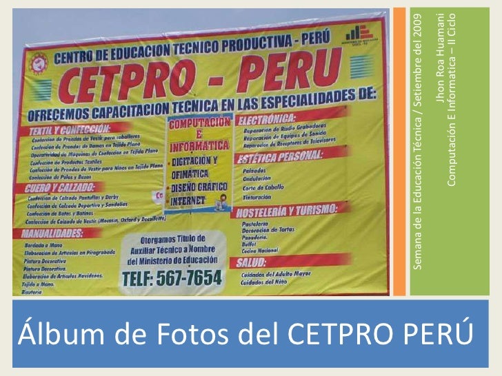 Centro de Educación Técnico Productiva - "CETPRO PERÚ"