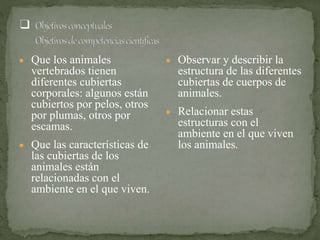 Manriquez Pelayes - Las cubiertas de los animales (2º grado) | PPTX