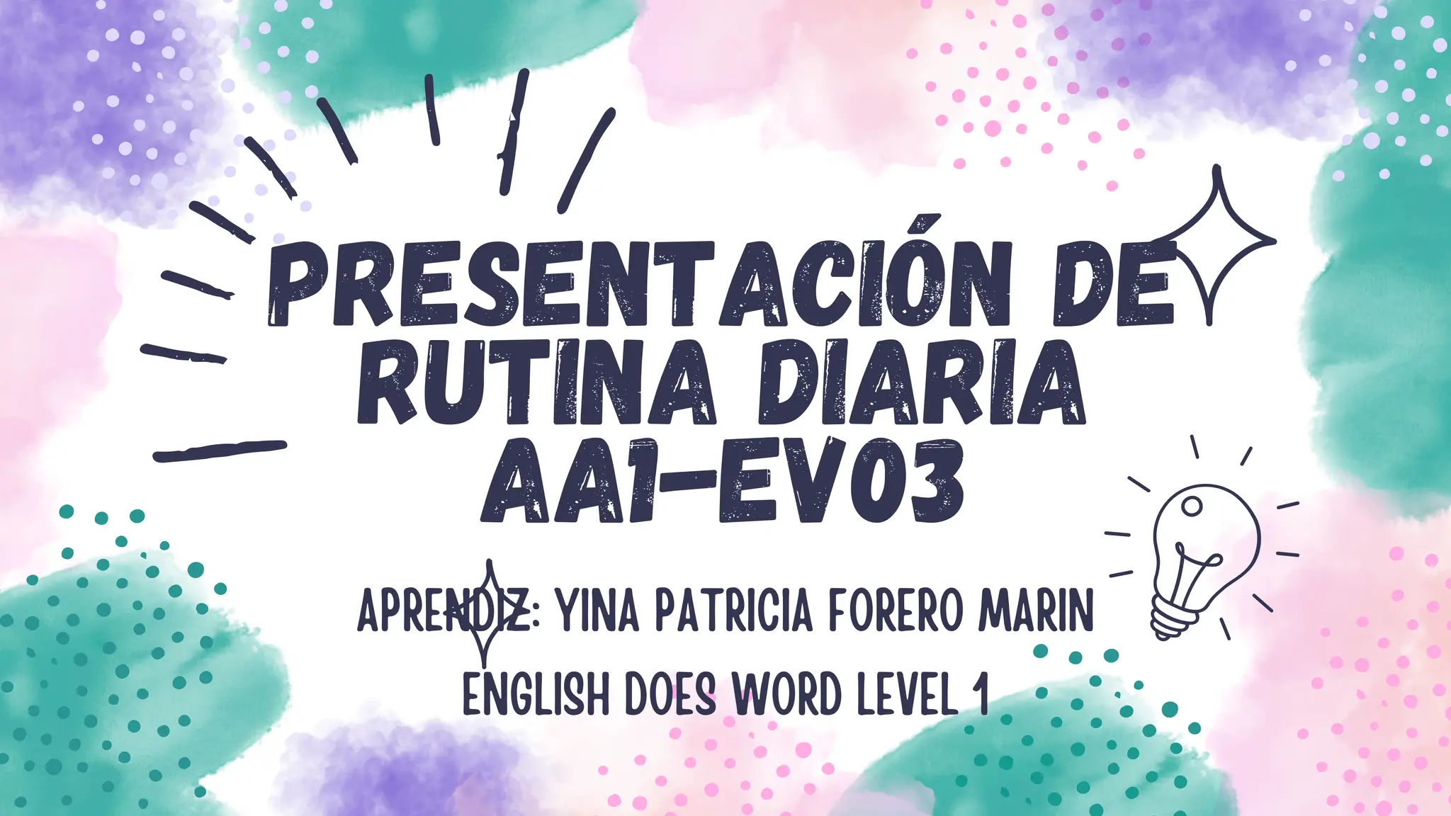 PRESENTACIÓN DE LA RUTINA DIARIA.pdf ingles | PDF