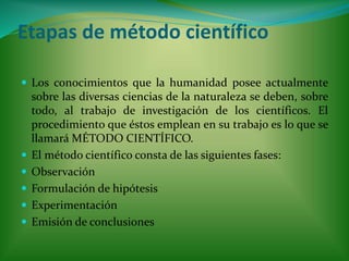 Presentación del metodo cientifico | PPTX