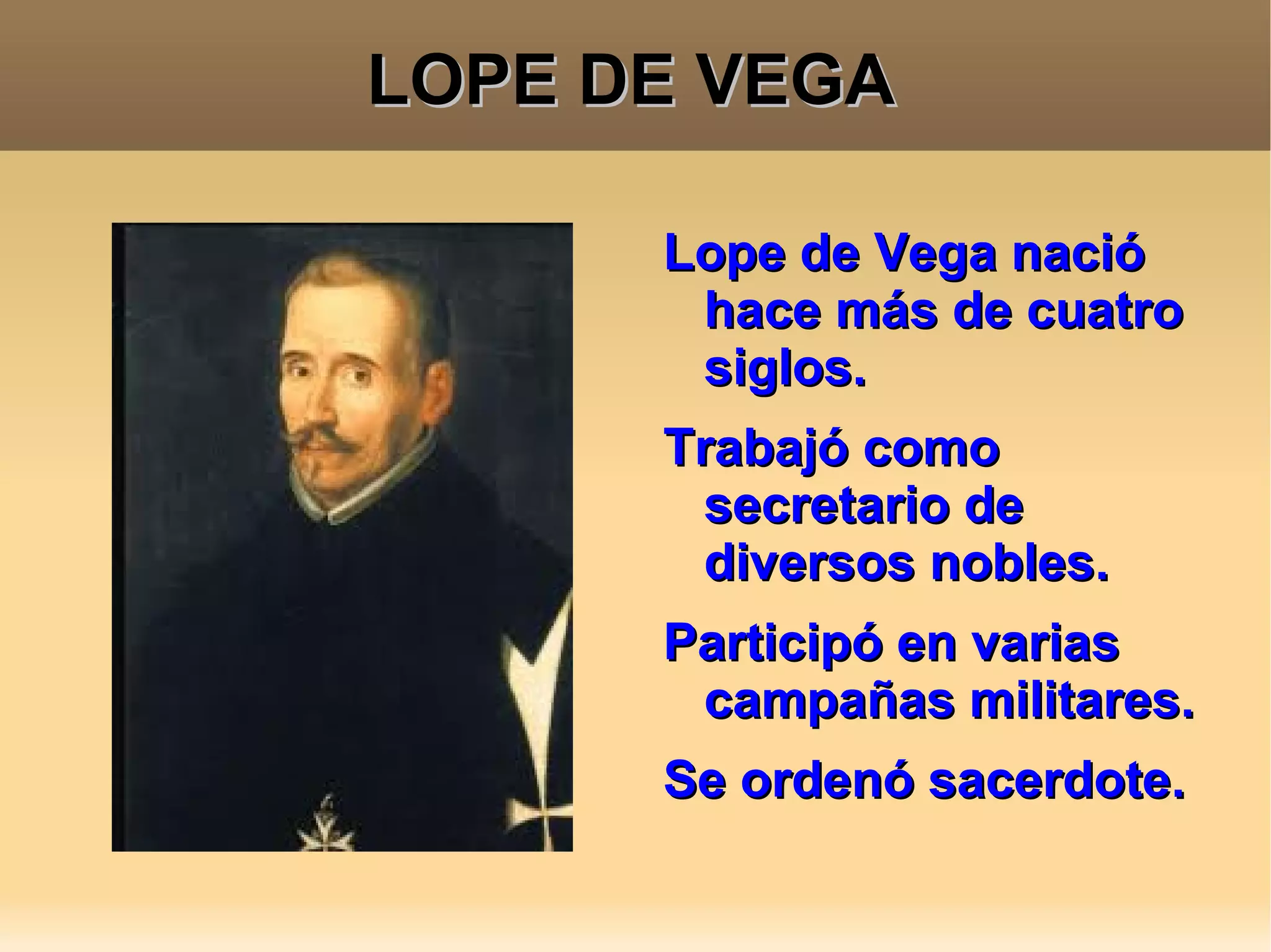 Presentación de lope de vega hecho por andrea arrabal 5ºa | PPT