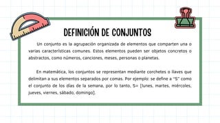 Presentación de conjuntos en matemáticas | PDF