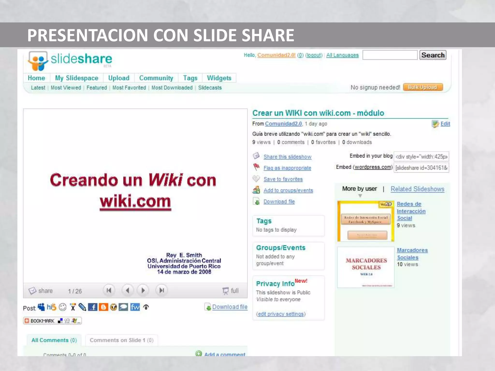 Que es slideshare y como se usa | PPTX | Technology & Computing