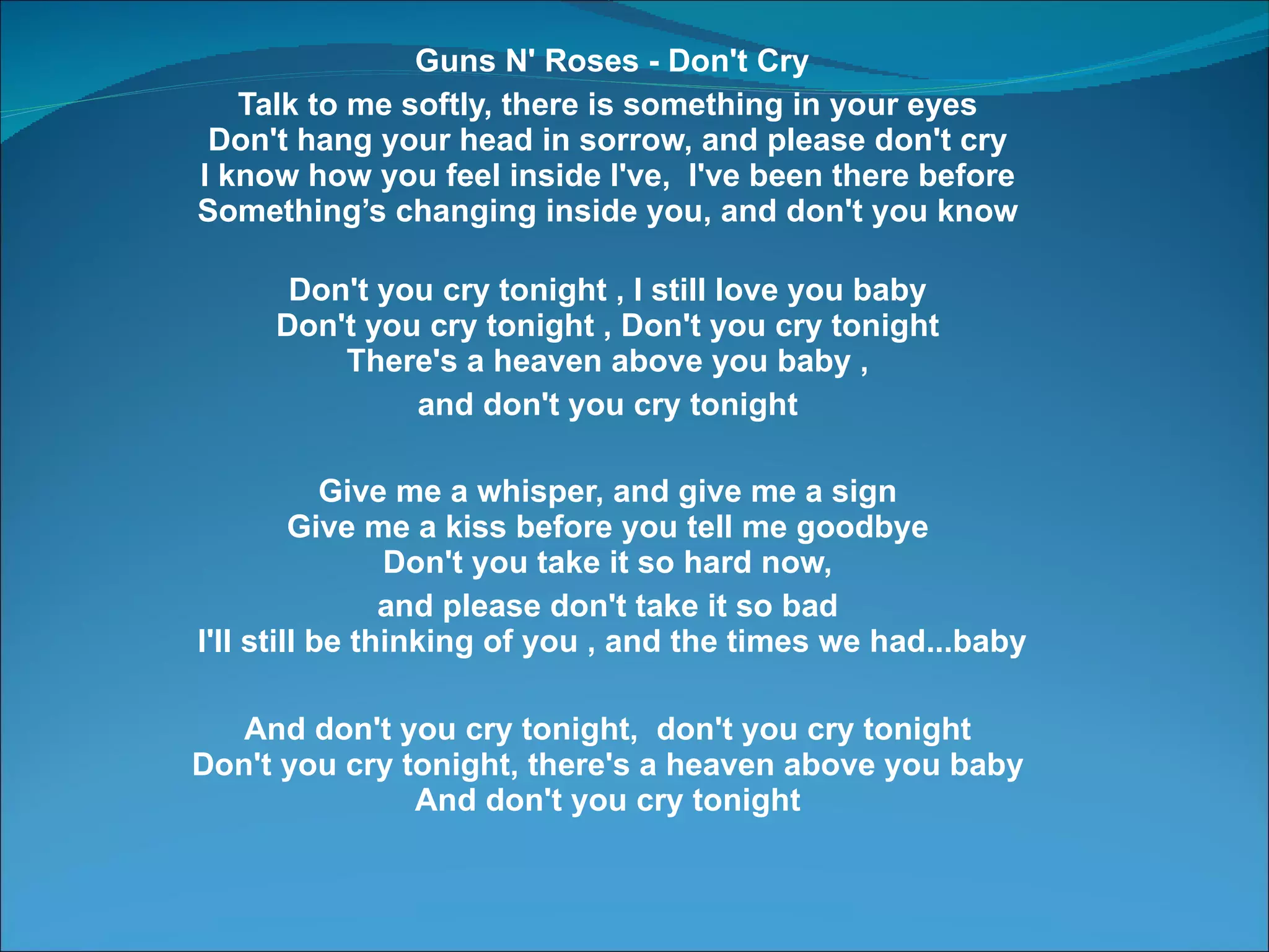 Presentación dont cry | PPT