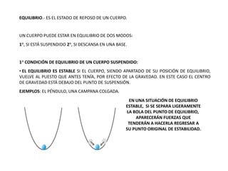 Equilibrio estable - Física | PPTX
