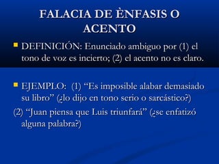 falacias ambiguas | PPT