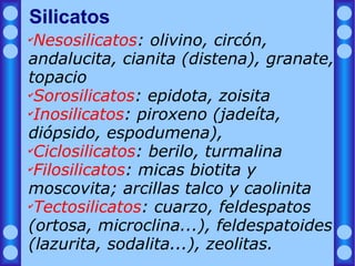 PresentacióN Fichas Minerales Silicatos | PDF