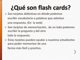 Presentación flash cards | PPTX