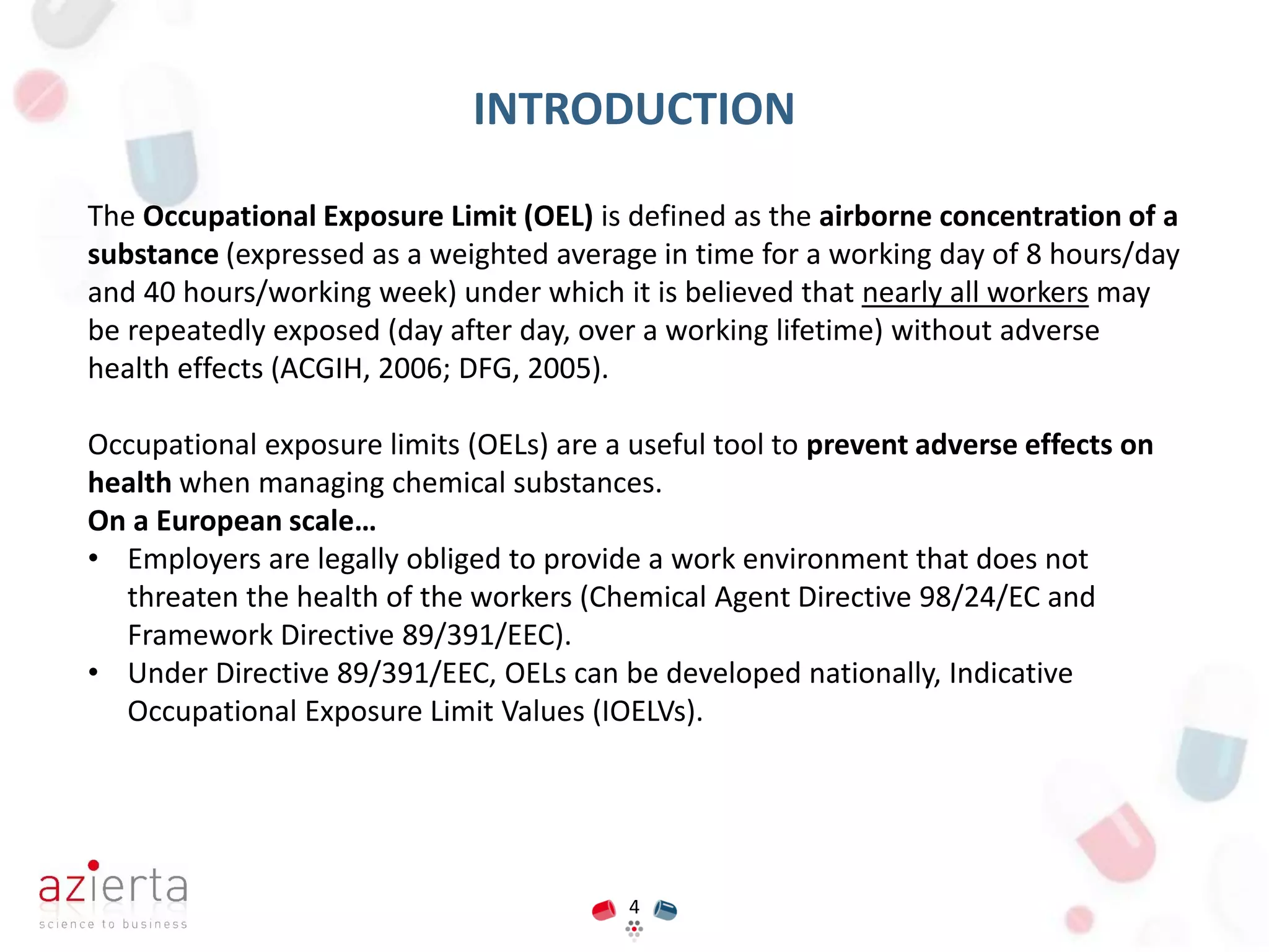 Occupational exposure limits (OEL) to chemical agents APIs ...