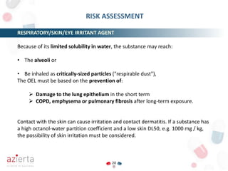 Occupational exposure limits (OEL) to chemical agents APIs ...