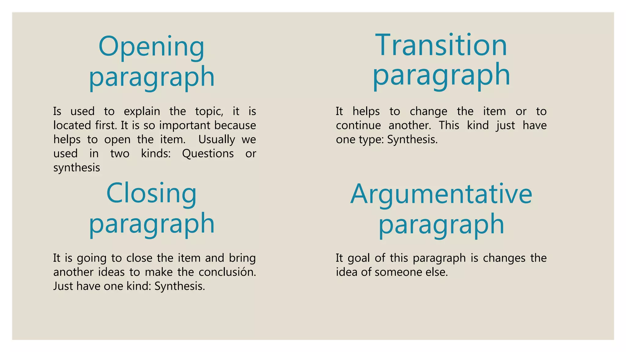 Different kinds of paragraphs | PPT