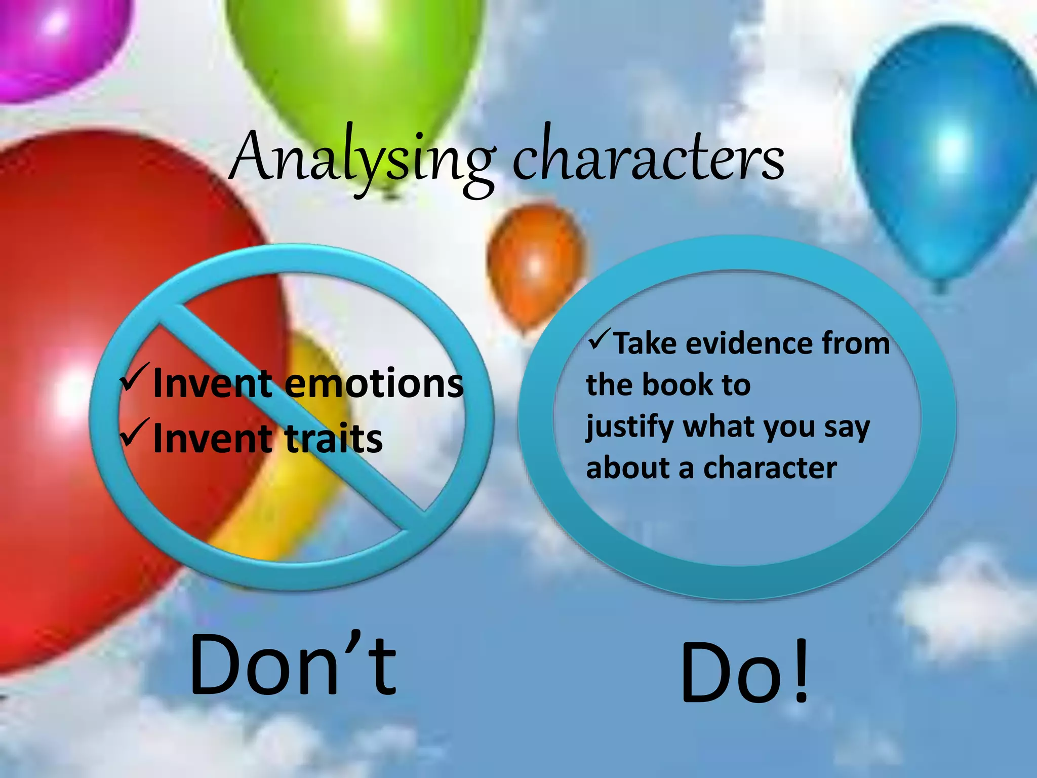 How to work on characters' traits and emotions | PPT