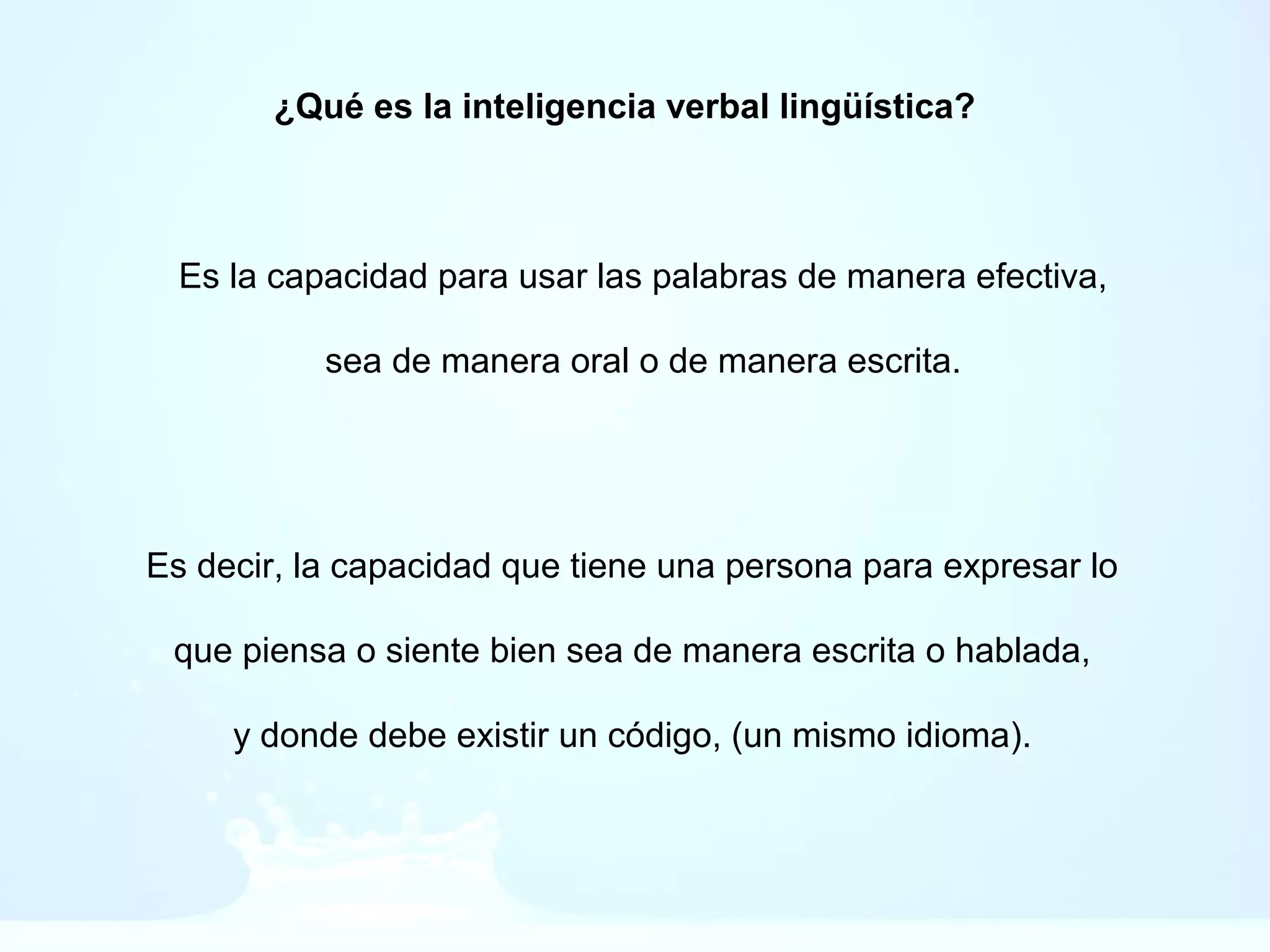 Inteligencia Verbal Lingüistica | PPT
