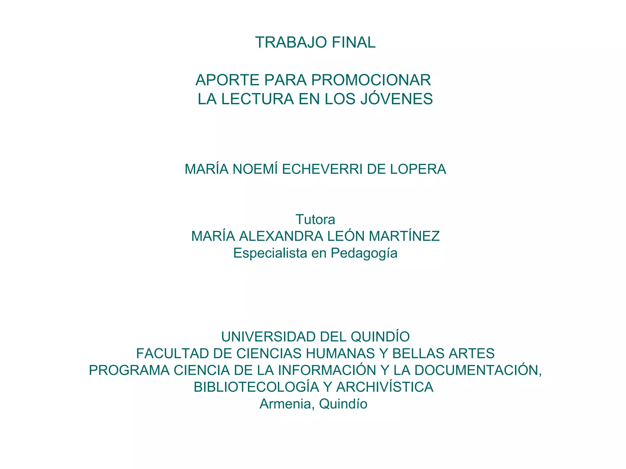 CÓmo Promover La Lectura En Los JÓvenes Ppt