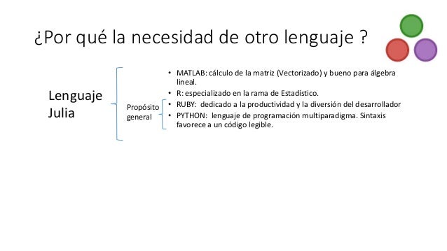 Lenguaje Julia: el lenguaje del futuro Lenguaje Julia: el lenguaje del futuro