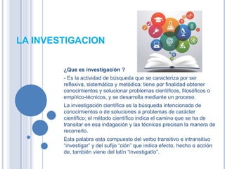 Presentación la investigacion. | PPTX