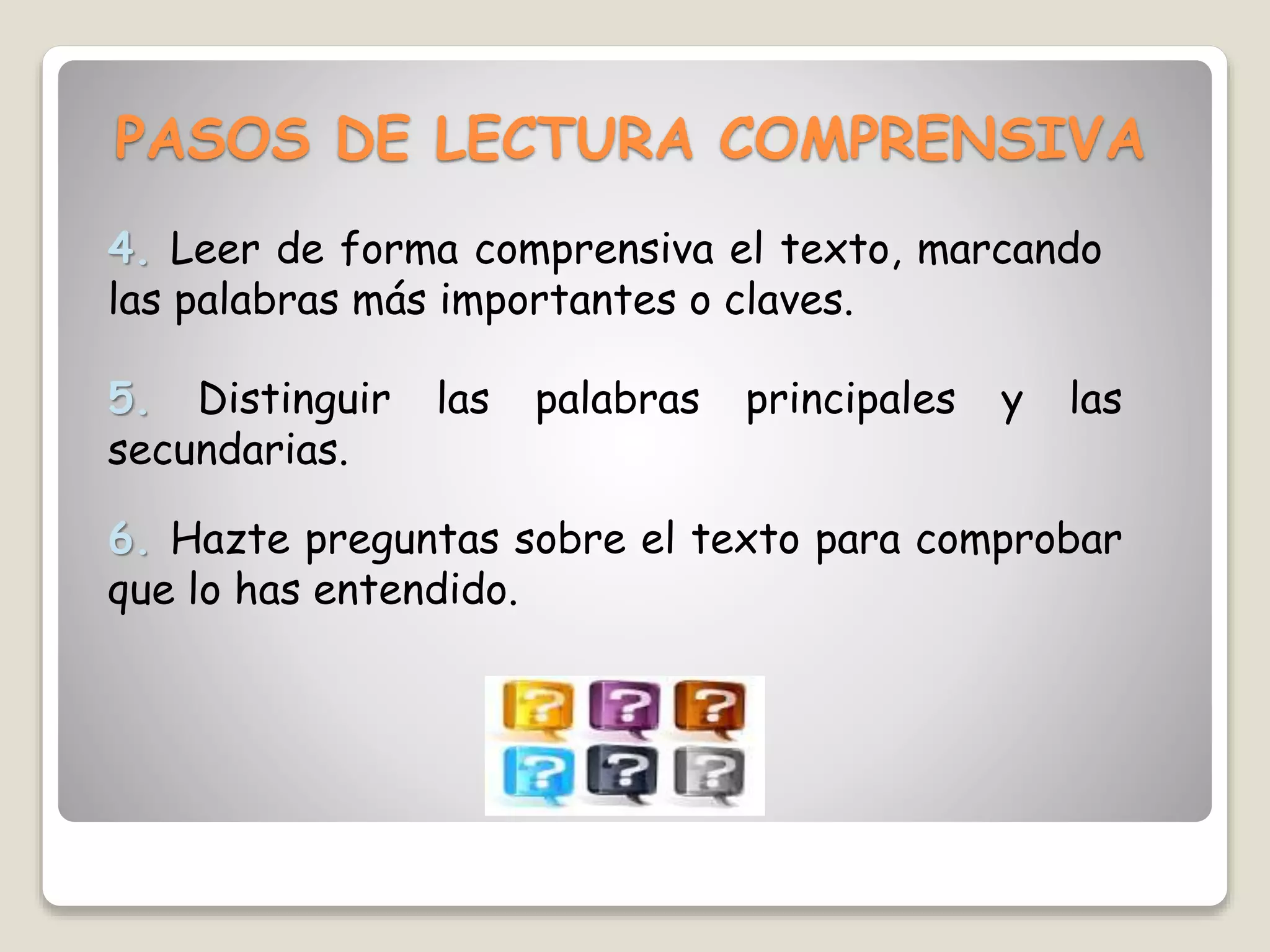 Lectura comprensiva | PPTX | Books and Literature