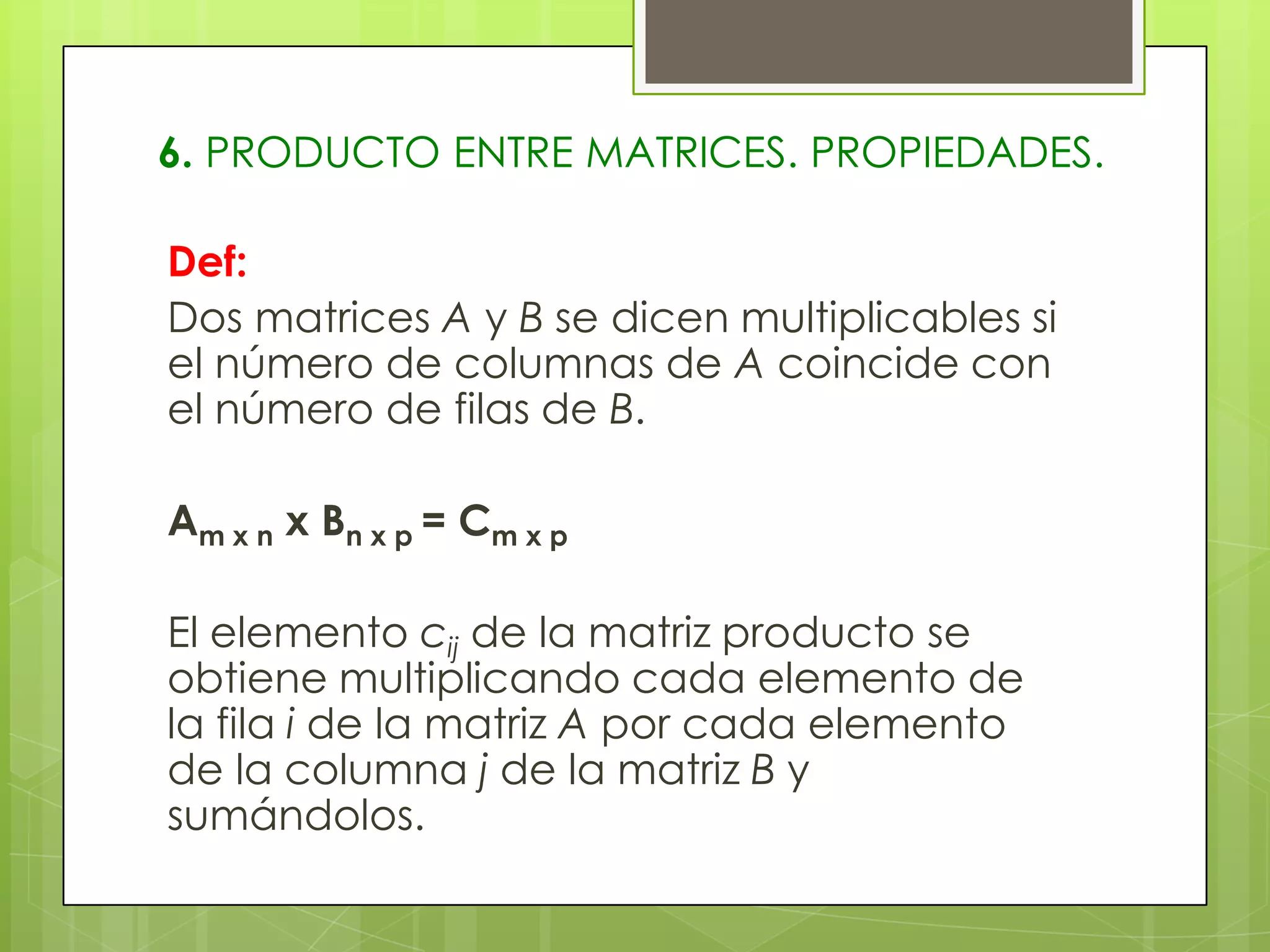 TEMA 1: MATRICES. OPERACIONES CON MATRICES | PPTX