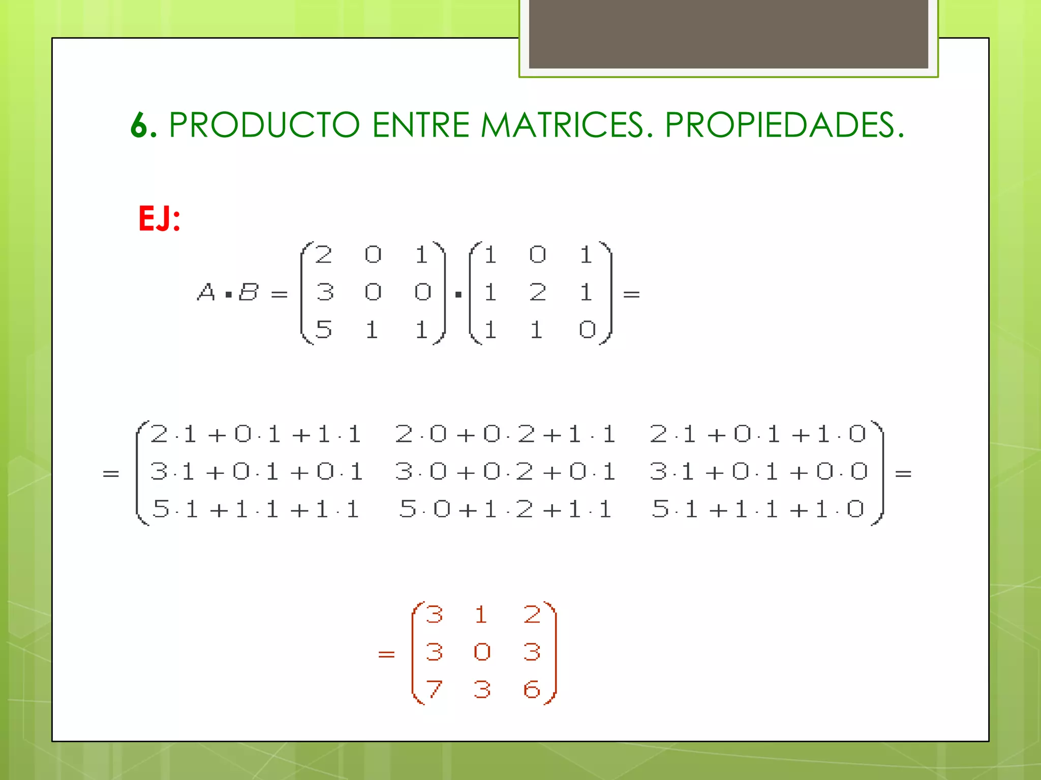 TEMA 1: MATRICES. OPERACIONES CON MATRICES | PPTX
