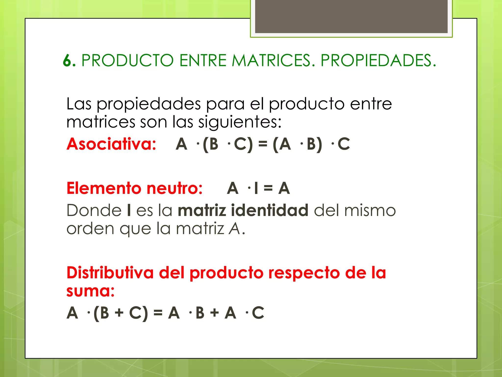 TEMA 1: MATRICES. OPERACIONES CON MATRICES | PPTX