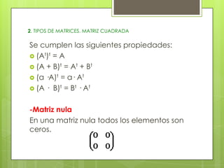 TEMA 1: MATRICES. OPERACIONES CON MATRICES | PPTX