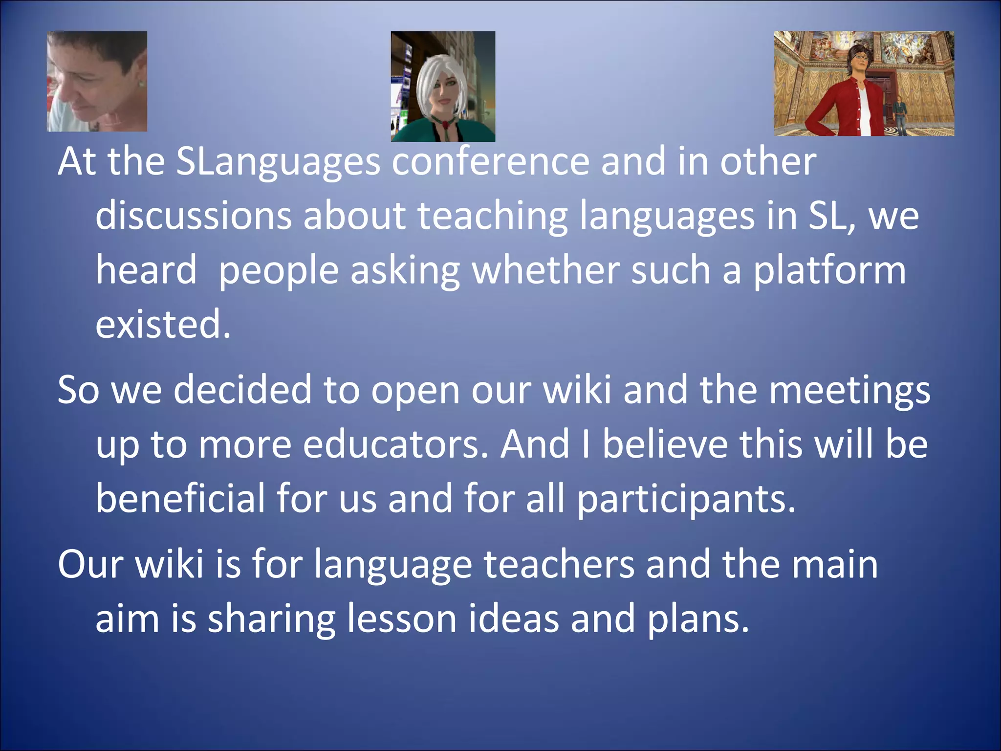 How SL Meetings Started | PPT