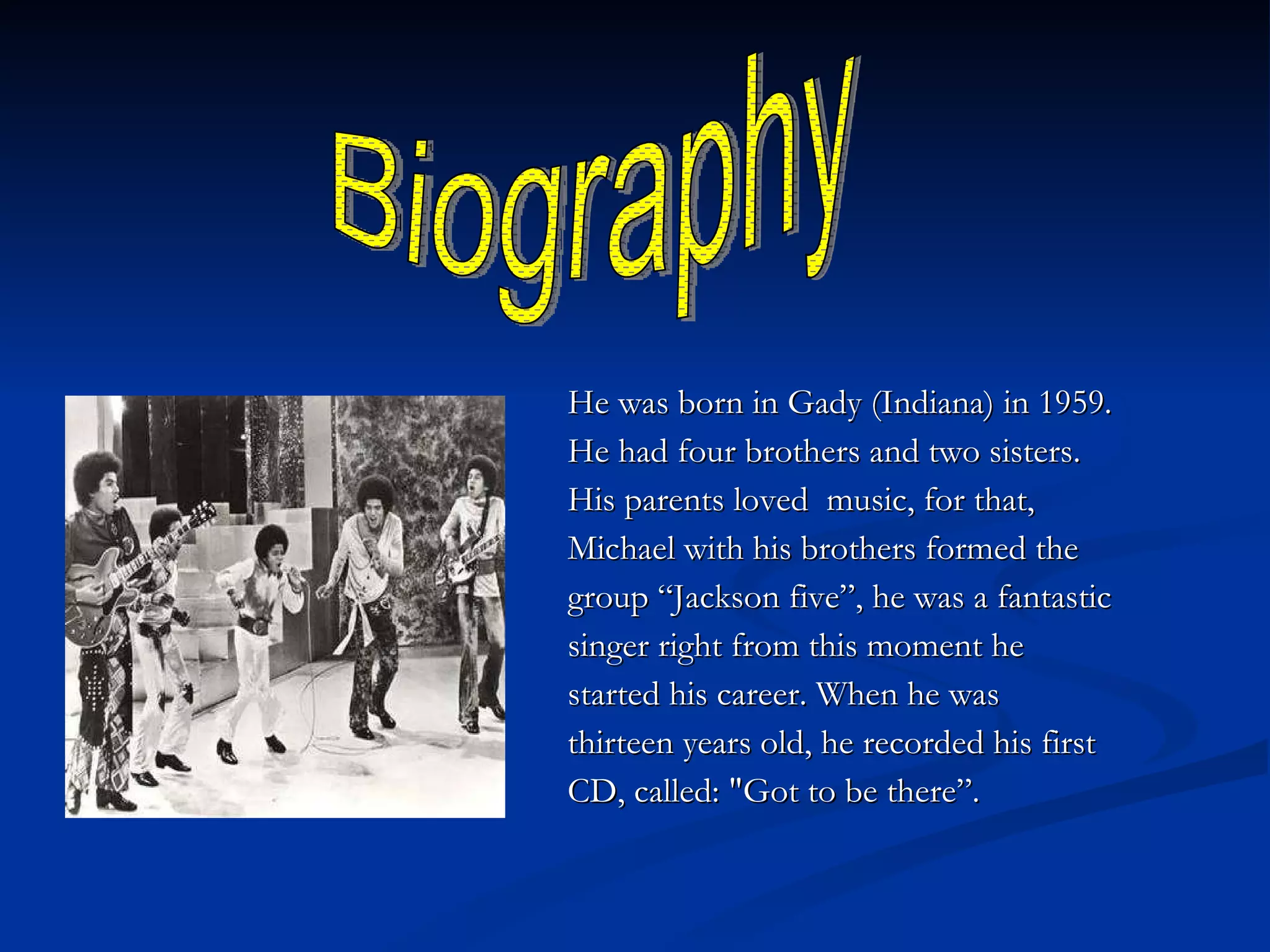 Presentation of Michael Jackson | PPT