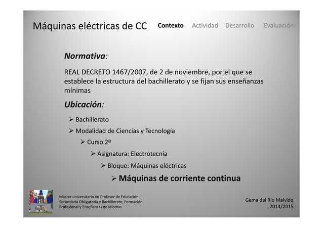 Actividad Máquinas Eléctricas De Corriente Continua Ppt