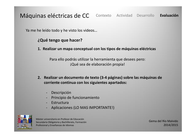 Actividad Máquinas Eléctricas De Corriente Continua Ppt