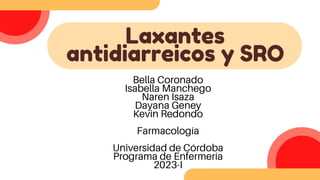 Laxantes antidiarreicos y SRO | PDF