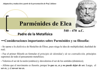 Presentación pensamiento de Parménides de Elea | PPT