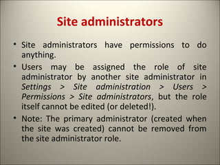 Permissions in Moodle | PPT